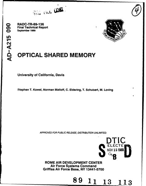Pdf Optical Shared Memory
