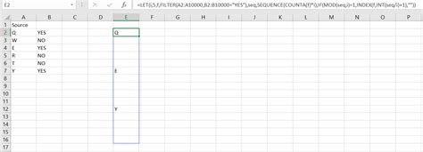 posting query results with interval rows r excel