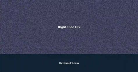 Making The Div Right Side A Css Solution