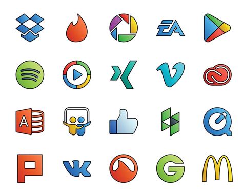 20 Social Media Icon Pack Including Microsoft Access Cc Spotify