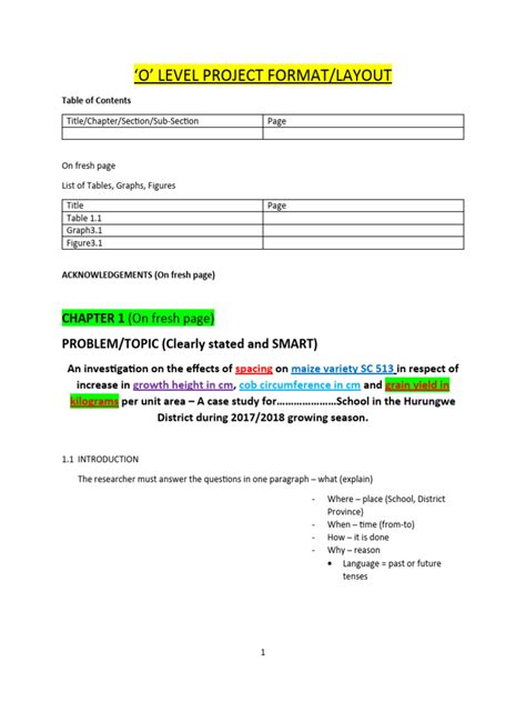 O Level Project Layout 1 Pdf Science
