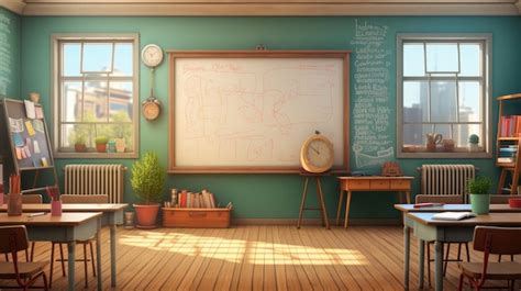 Premium Ai Image Classroom Scene With A Teacher At The Front Of The Room