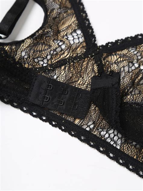 Womens Open Nipples Lace Bra Tops Wireless Unlined Cutout Brassiere