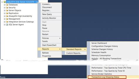 SQL SERVER SSMS Transaction Log Shipping Status Report SQL Authority With Pinal Dave
