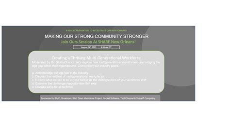 Creating A Thriving Multi Generational Workforce Open Mainframe Project