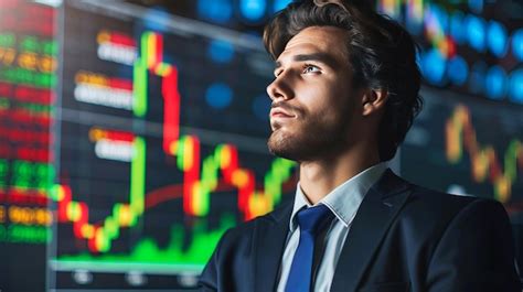 Thoughtful Male Stock Market Trader With Colorful Data Analysis Graphs