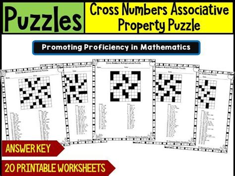 Cross Numbers Associative Property Puzzle Worksheets Math Problems