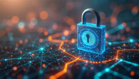 Digital Padlock Symbolizing Cybersecurity And Data Protection Stock