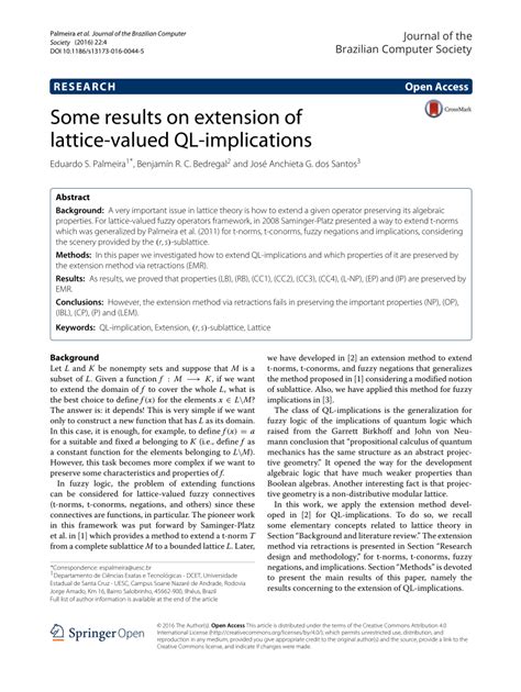 PDF Some Results On Extension Of Lattice Valued QL Implications