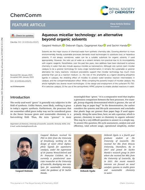 Pdf Aqueous Micellar Technology An Alternative Beyond Organic Solvents