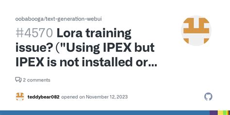 Lora Training Issue Using Ipex But Ipex Is Not Installed Or Ipex S Version Does Not Match