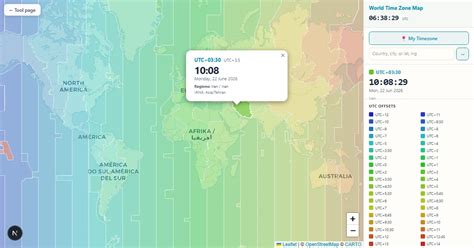 World Time Zone Map — Interactive Utc Boundaries And Live Time