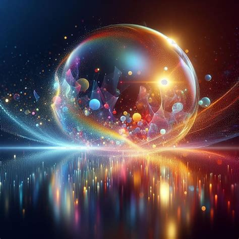 반이는 빛나는 다채로운 Rgb 그래디언트와 유리 구 배경 프리미엄 Psd 파일