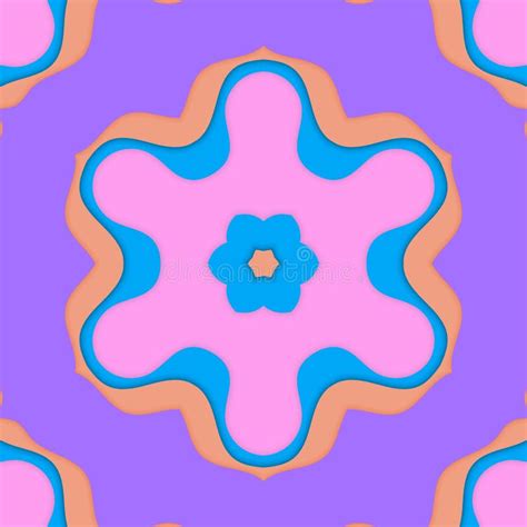 Colorful And Elegant Abstract Symmetrical 3d Shapes Isolated On Pink Background Design Stock