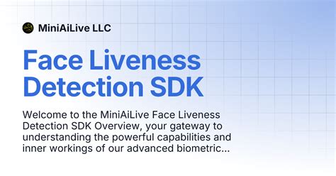 face liveness detection sdk miniailive llc