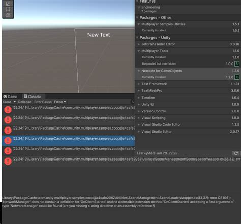Networkmanager Does Not Contain A Definition For Onclientstarted