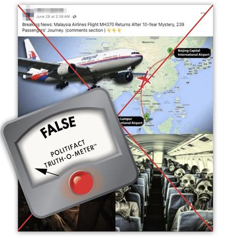 PolitiFact | No, missing Malaysian Flight 370 has not returned after 10 ...