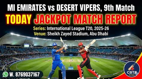 Mie Vs Dv Match Prediction Ilt20 9th Match 9 December 2025 Ipl