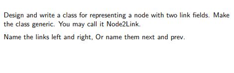 Solved Design And Write A Class For Representing A Node With Chegg