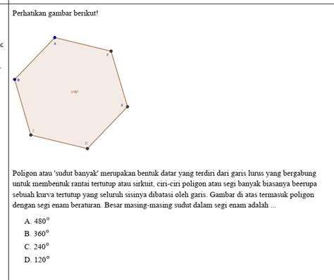 Solved Perhatikan Gambar Berikut C Poligon Atau Sudut Banyak Merupakan Bentuk Datar Yang