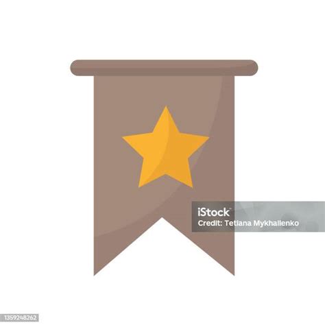 즐겨찾기에 별이 있는 북마크 선택한 위치를 저장하기 위한 탭입니다 책이나 메모장에 있는 마크에 대한 흰색 배경의 격리된 요소입니다 벡터 일러스트레이션 검사 보기에 대한 스톡