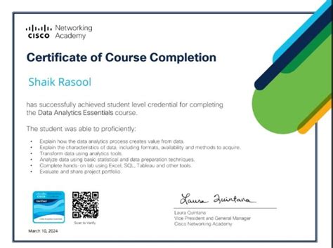 Dataanalytics Ciscocertification Alwayslearning Tableau Excel Sql Rasool Shaik