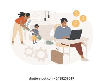 Breadwinner Isolated Concept Vector Illustration Earn Stock Vector