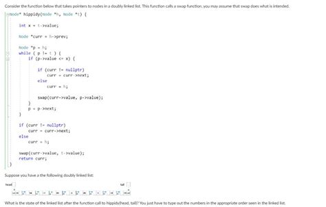 Solved Consider The Function Below That Takes Pointers To