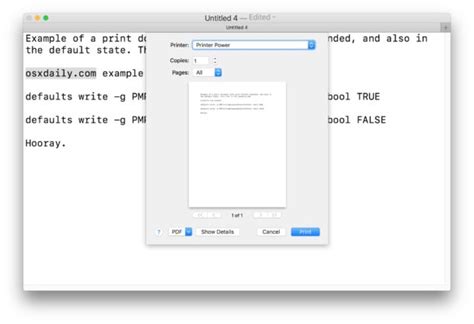 How To Show The Expanded Print Details Dialog In Mac OS By Default