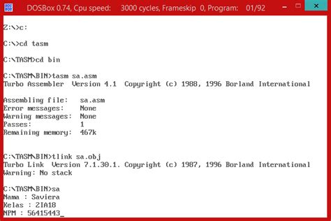 contoh program turbo assembler saviera andriany♔