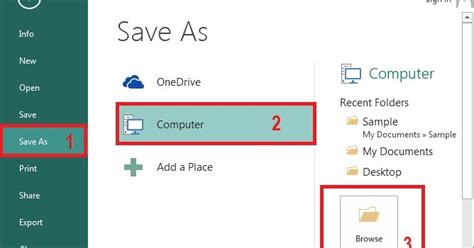 Cara Menyimpan File Microsoft Excel 2013