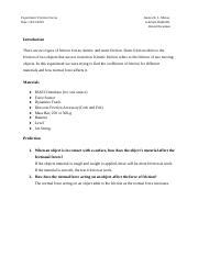 Lab Friction Forces Docx Experiment Friction Forces Date Jessica R L Monso