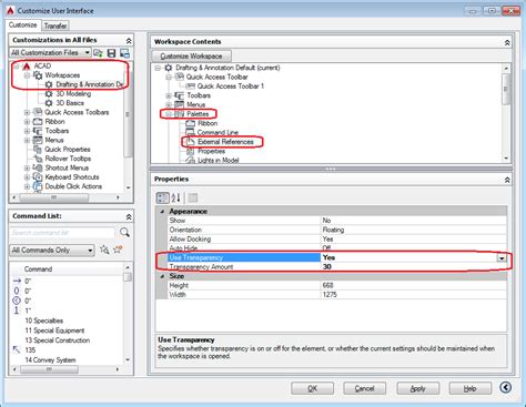 external references palette transparency gone autodesk community
