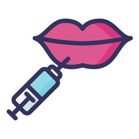 Lip Filler Generic Outline Color Icon