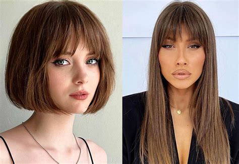 Французская челка 2024 150 фото на длинные средние короткие волосы