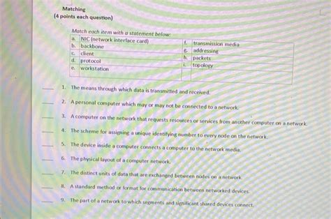 Solved 1 The Means Through Which Data Is Transmitted And