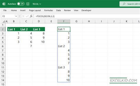 How to use the TOCOL function in Excel - Excel Bootcamp