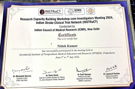 Nitish Kumar On Linkedin Icmr Instruct Strokeresearch