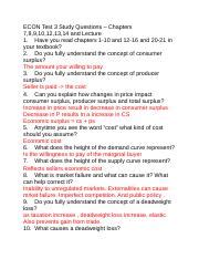 ECON Test Study Questions Docx ECON Test Study Questions Chapters And