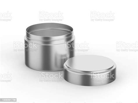 고립 된 흰색 배경에 금속 화장품 크림 항아리 모형 템플릿 3d 일러스트 0명에 대한 스톡 사진 및 기타 이미지 0명 3차원 형태 건강관리와 의술 Istock