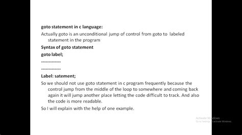 Goto Statement In C Language In Telugu Youtube