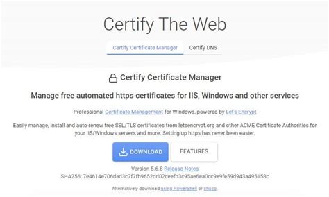 certify the web certificat ssl gratuit pour windows serveur
