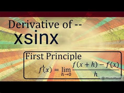 derivative of xsinx by first principle - YouTube