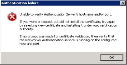 Error Unable To Verify Authentication Server S Hostname And Or Port Message Appears When