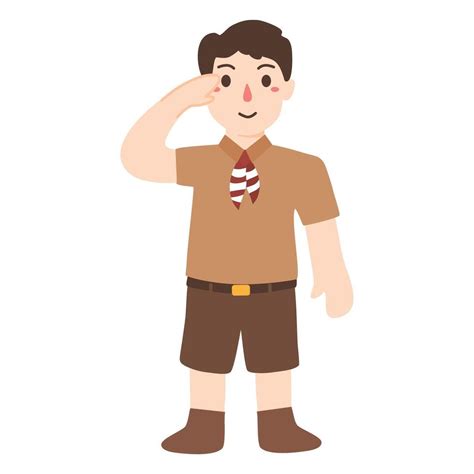 Scout Giving Salute Gesture Illustration 47454286 Vector Art At Vecteezy