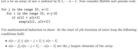 Solved Let A Be An Array Of Size N Indexed By 0 1 N