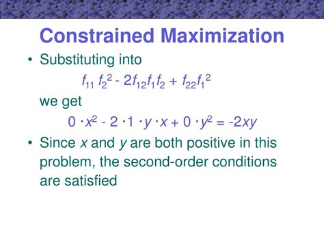 PPT Constrained Maximization And Lagrangian Multiplier Method Optimization Techniques