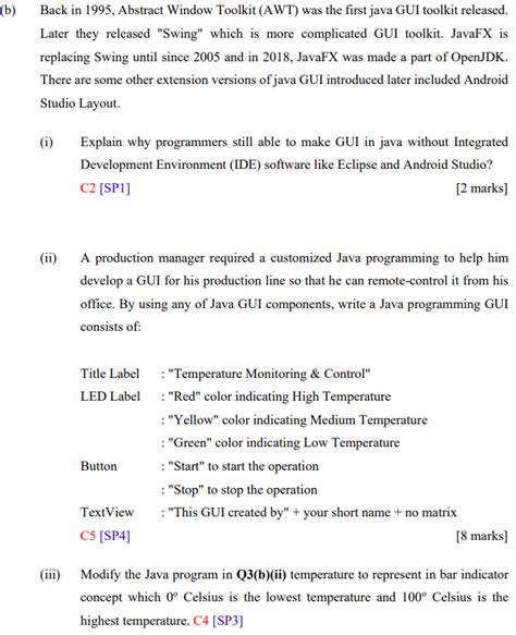 Solved B Back In 1995 Abstract Window Toolkit Awt Was