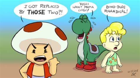 Toad Reacts To Yoshi And Oogtar By Retrouniverseart On Deviantart