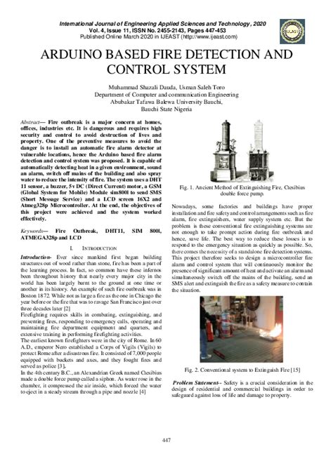 Pdf Arduino Based Fire Detection And Control System Muhammad Dauda